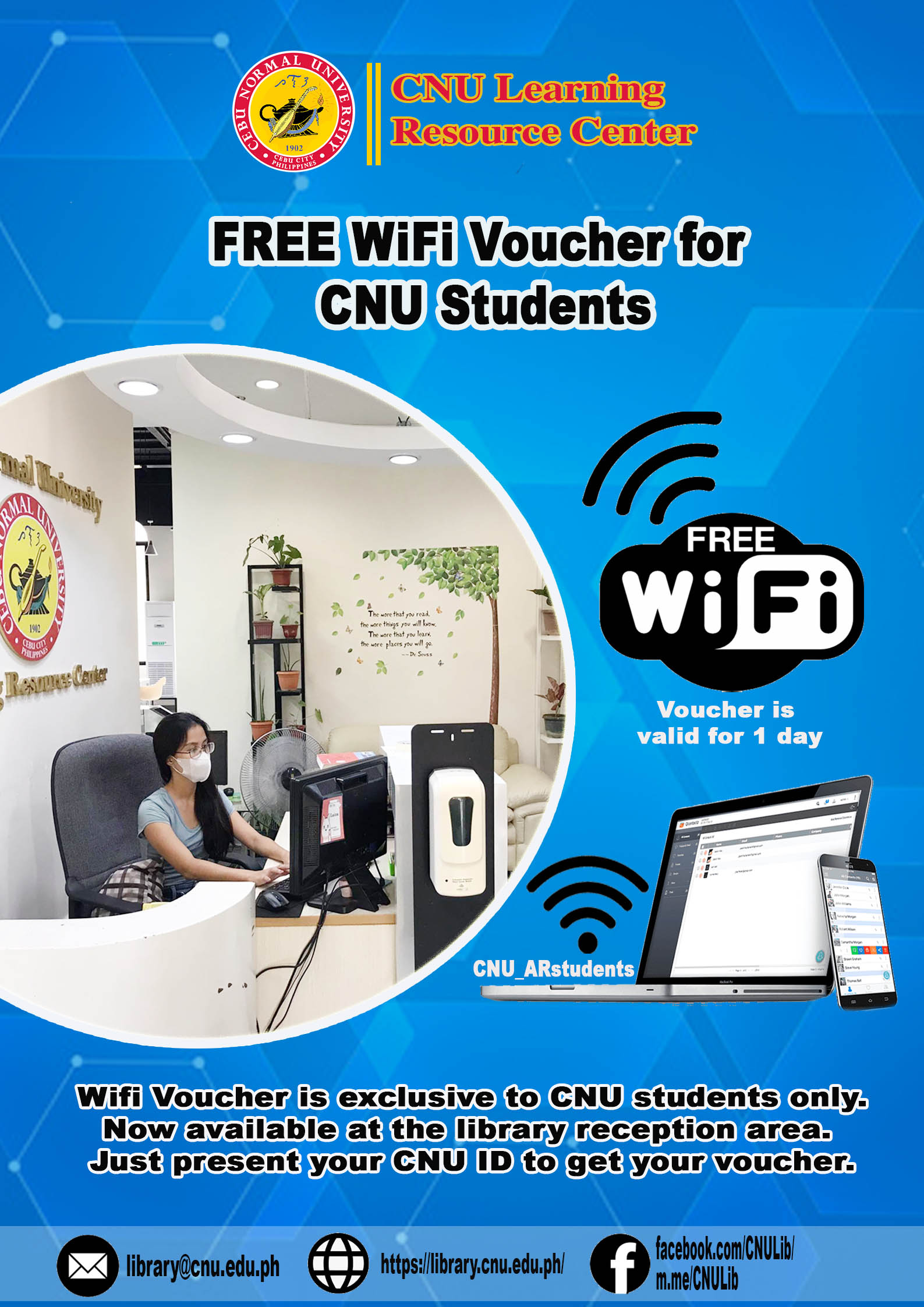 FREE WiFi Voucher for CNU Students. – Cebu Normal University