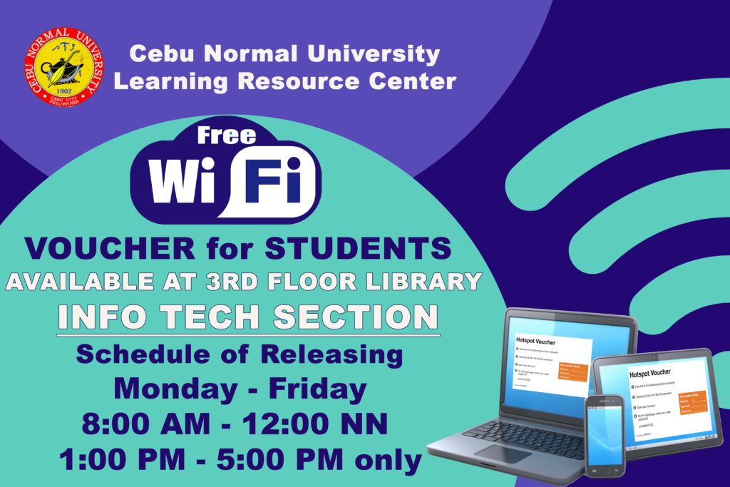 Releasing of the WIFI Voucher/Code Update – Cebu Normal University